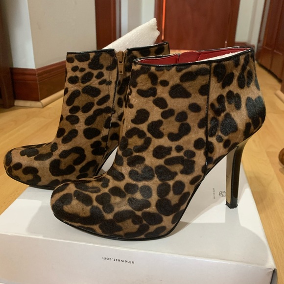 Nine West | Shoes | Nine West Leopard Ankle Bootie 9m 5 | Poshmark